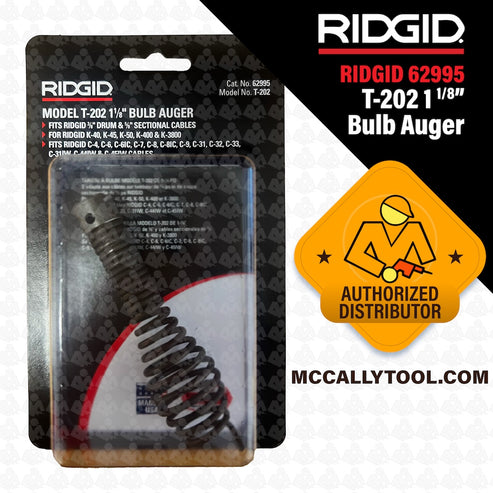 RIDGID 62995 T-202 1 1/8" Bulb Auger