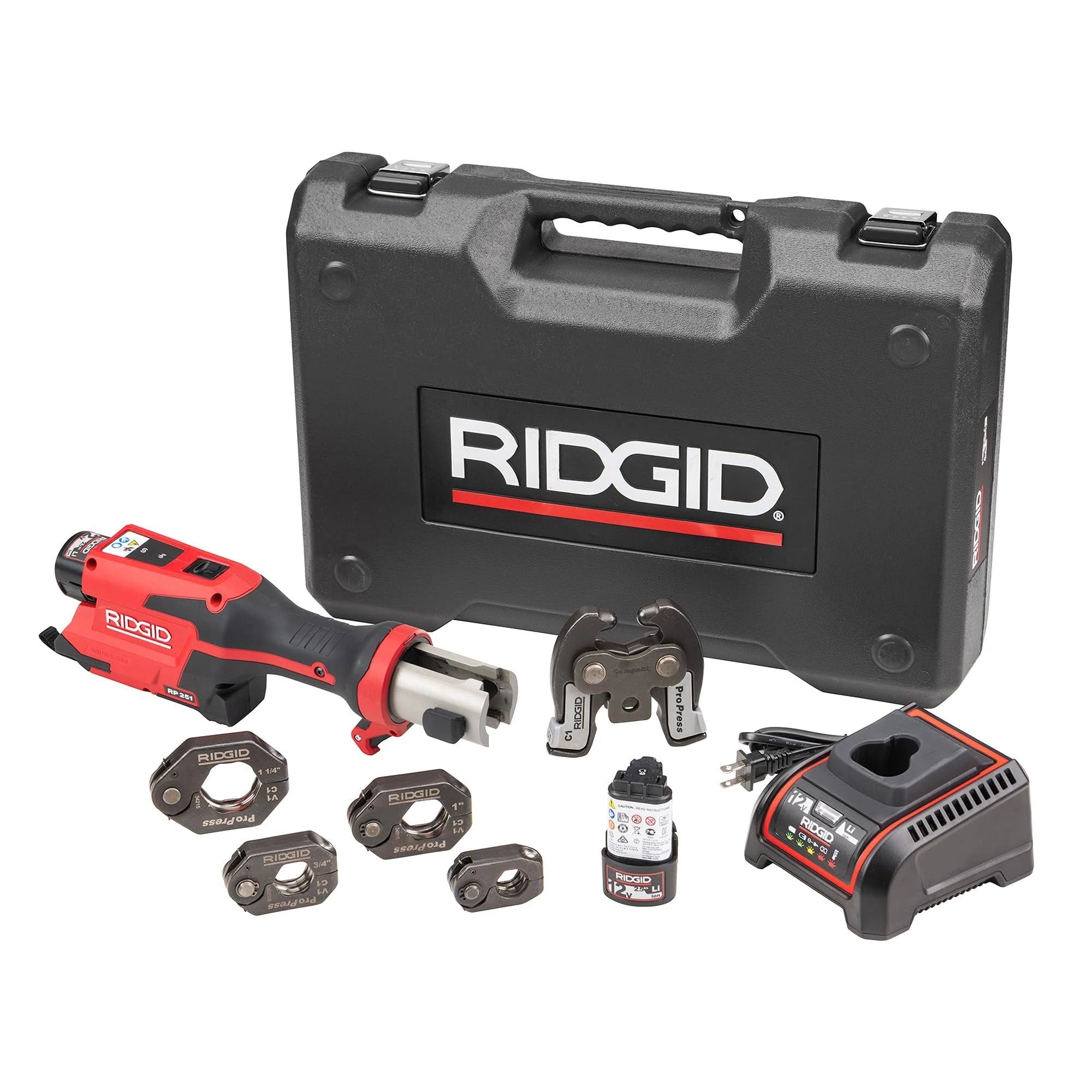 RIDGID 78198 RP 251 Press Tool Battery Kit with ProPress Rings (1/2"-1 ...